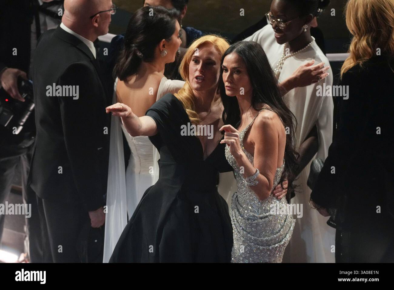 Rumer Willis, left, and Demi Moore appear in the audience during the ...