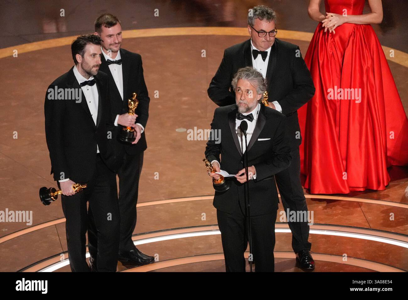 Stephen James, from left, Rhys Salcombe, Paul Lambert, and Gerd Nefzer ...