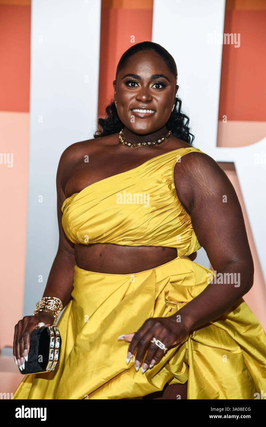 Danielle Brooks on the red carpet at the 2025 Vanity Fair Oscar Party held at the Wallis ...