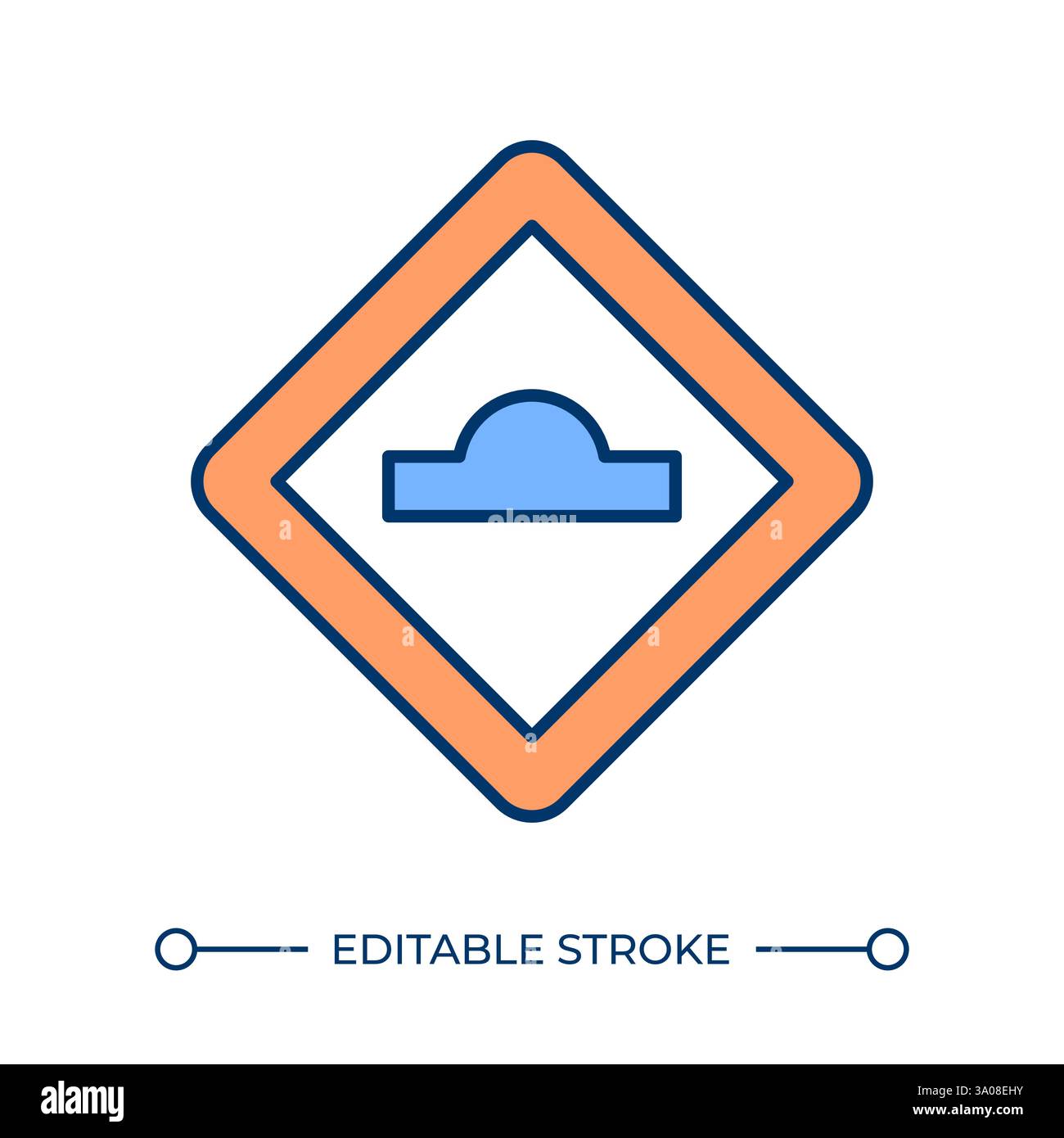 Speed bumps road sign RGB color icon Stock Vector Image & Art - Alamy