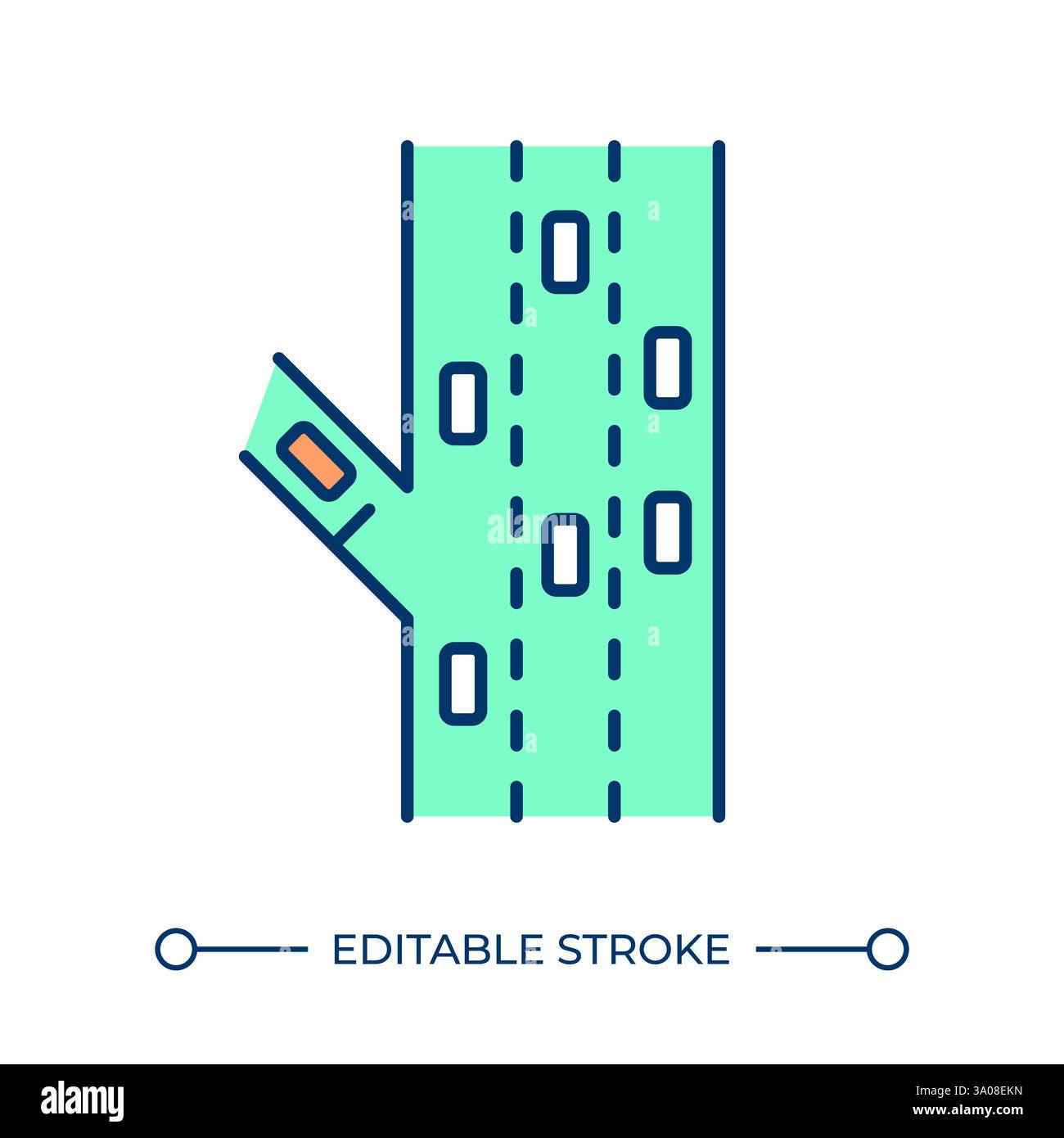 Entering highway from ramp RGB color icon Stock Vector Image & Art - Alamy