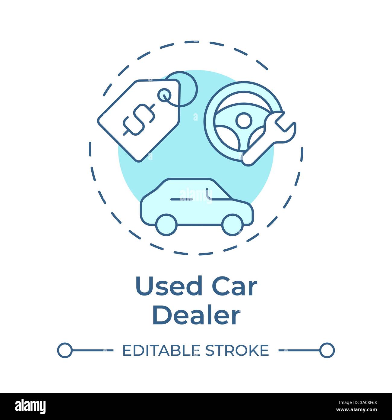 Used car dealer soft blue concept icon Stock Vector Image & Art - Alamy