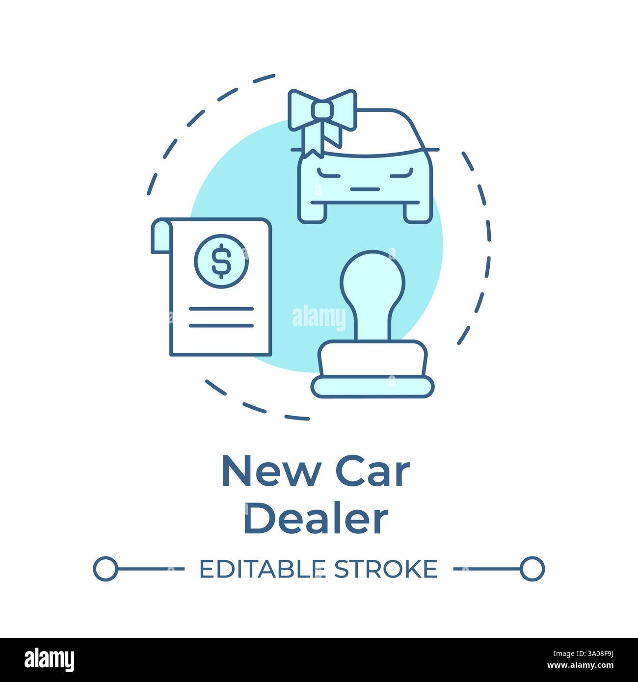 New car dealer soft blue concept icon Stock Vector Image & Art - Alamy