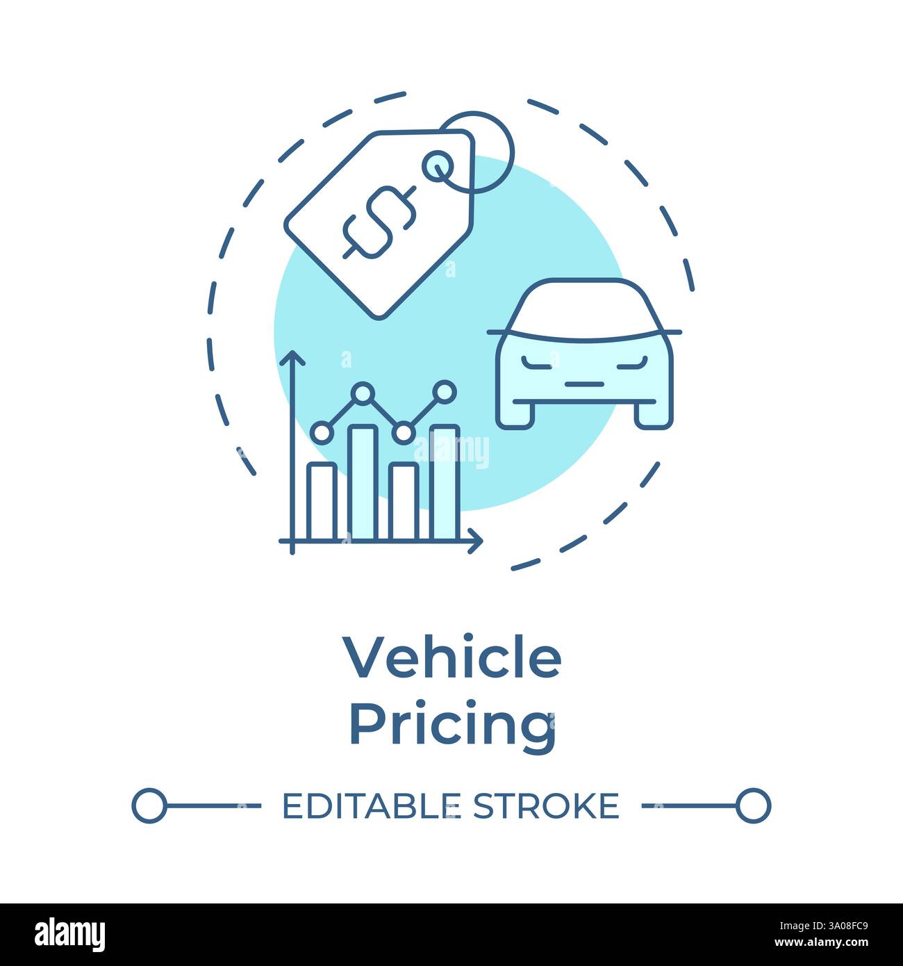 Vehicle pricing soft blue concept icon Stock Vector Image & Art - Alamy