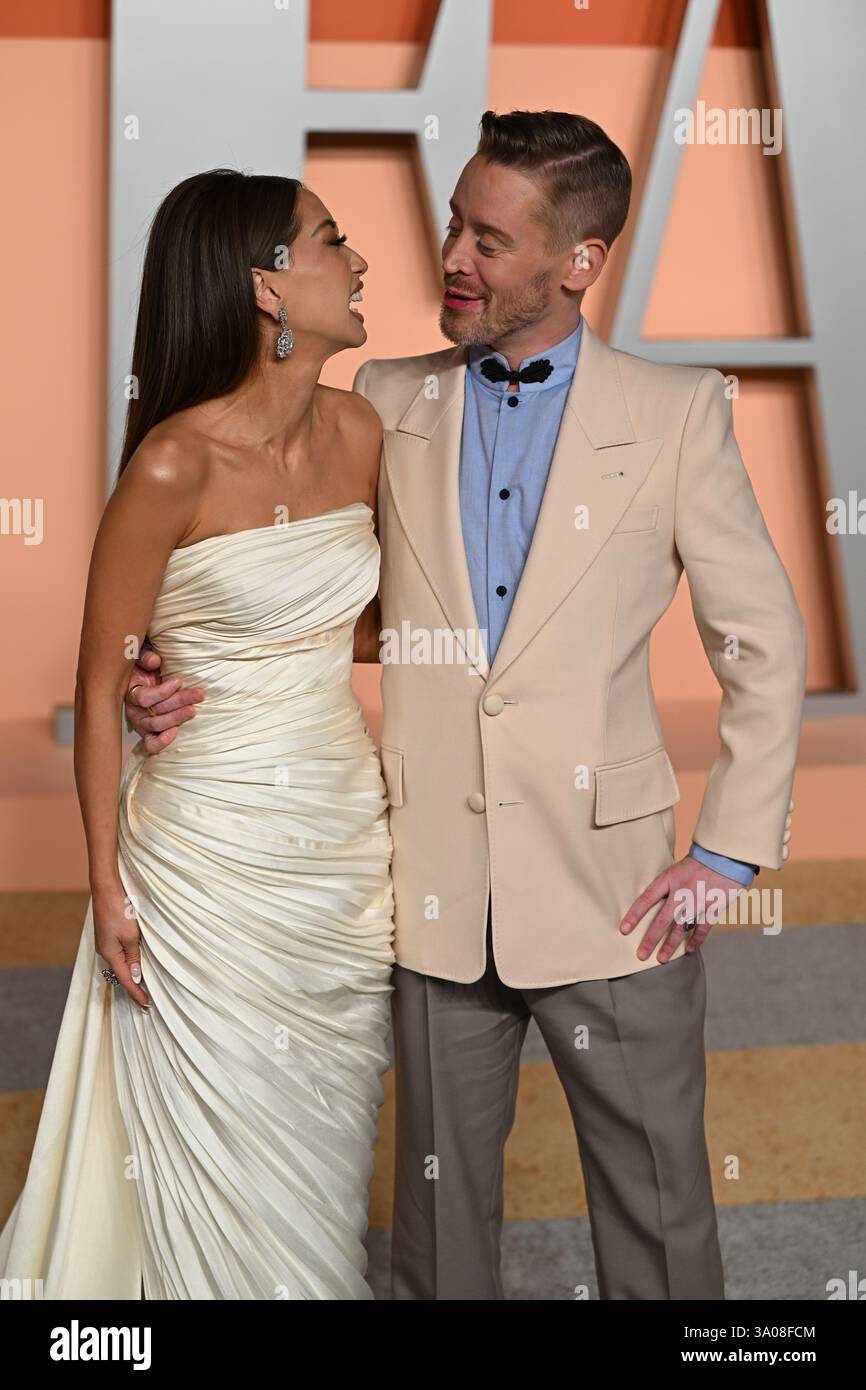 Brenda Song and Macaulay Culkin attending the Vanity Fair Oscar Party ...