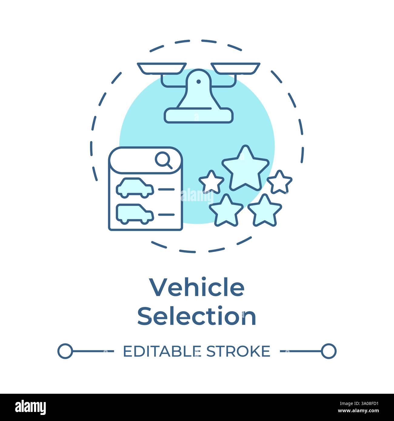 Vehicle selection soft blue concept icon Stock Vector Image & Art - Alamy