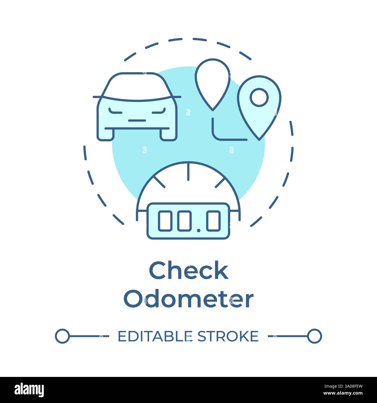Check odometer soft blue concept icon Stock Vector Image & Art - Alamy