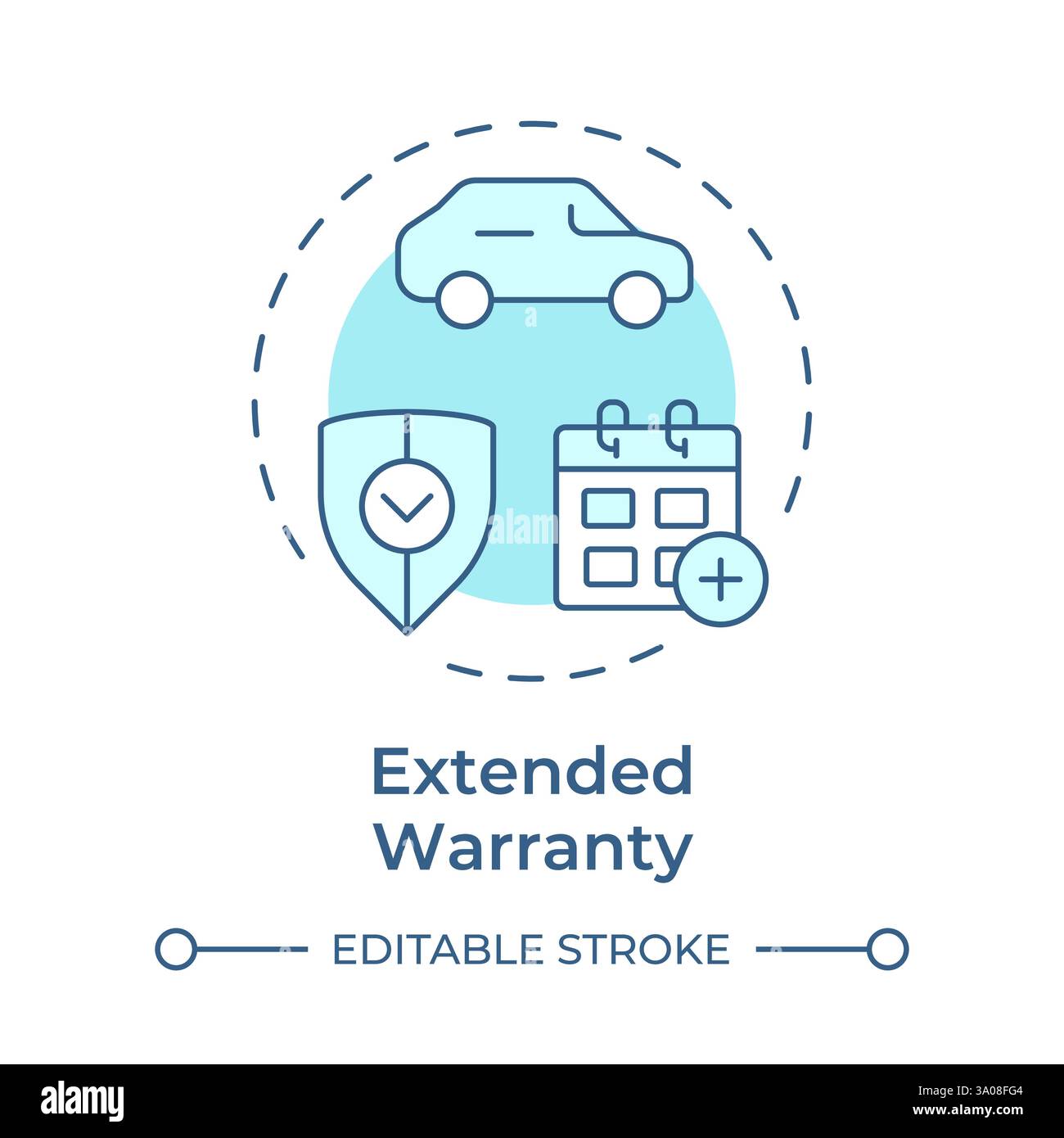 Extended warranty soft blue concept icon Stock Vector Image & Art - Alamy