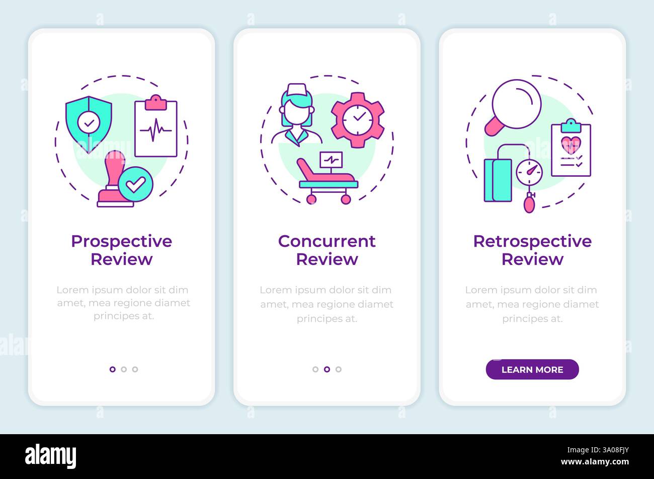 Types Of Utilization Management Onboarding Mobile App Screen Stock Vector Image And Art Alamy