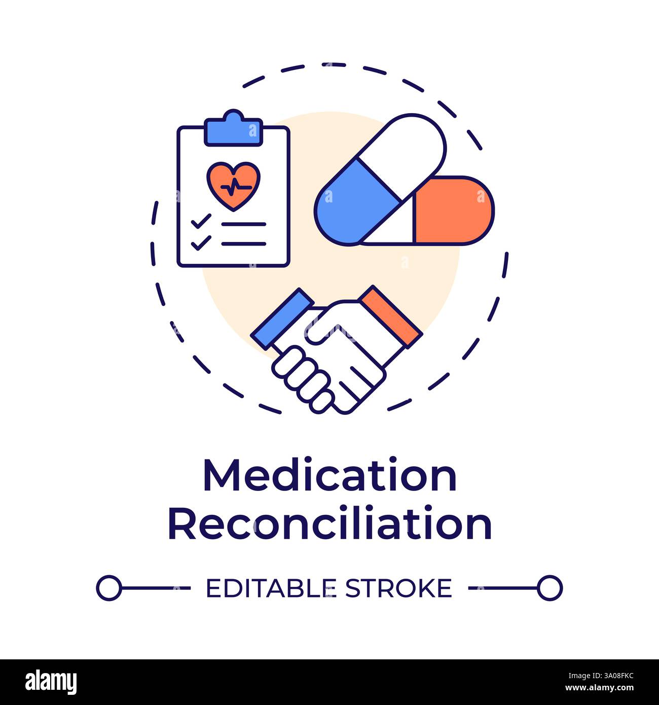 Medication reconciliation multi color concept icon Stock Vector Image ...