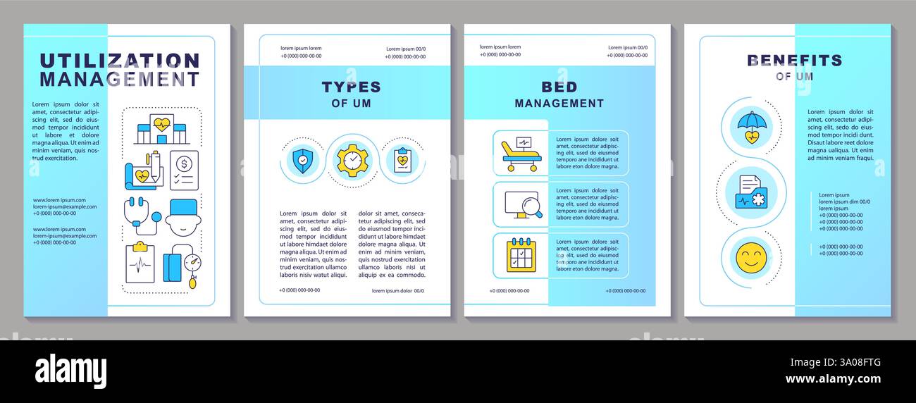 Utilization management blue brochure template Stock Vector Image & Art ...