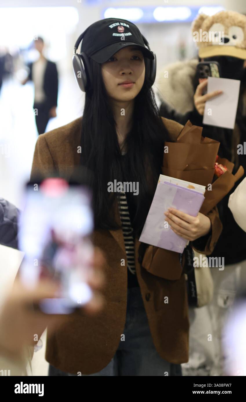 Chinese actress Dai Luwa appears at the airport in Shanghai, China, 28 ...