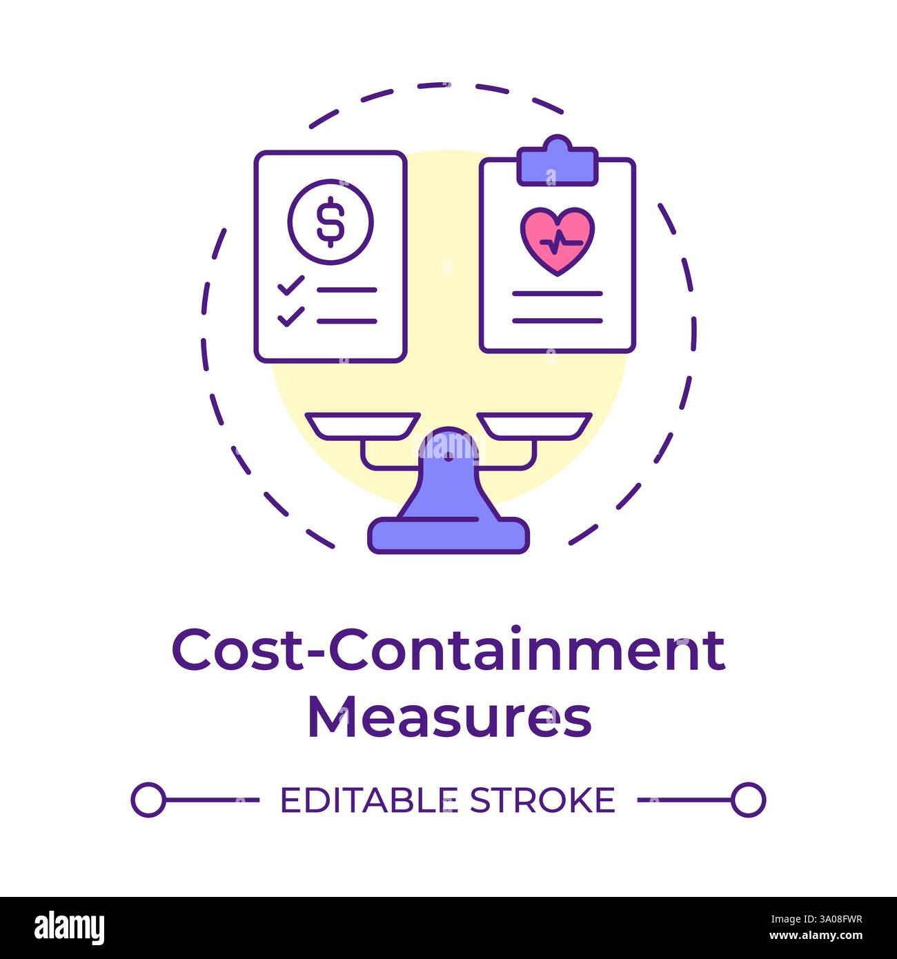 Cost containment measures multi color concept icon Stock Vector Image ...