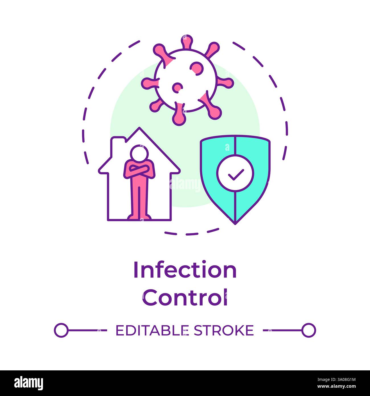 Infection control multi color concept icon Stock Vector Image & Art - Alamy