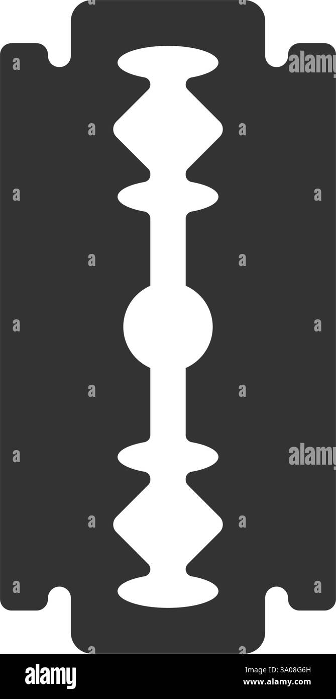 Old fashioned sharp razor barbershop shaving salon minimalist icon for ...