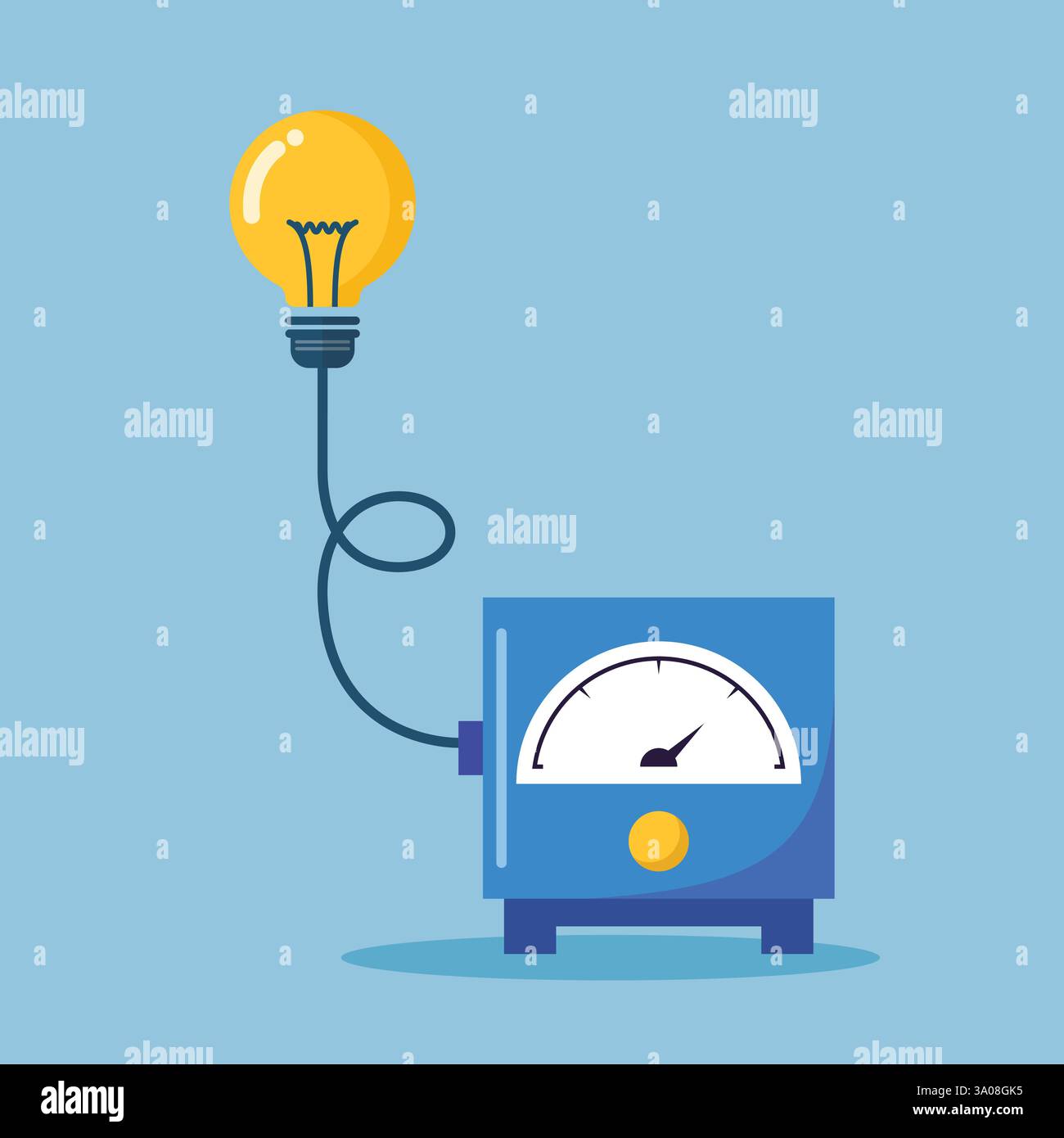 Electric generator with lightbulb illustration. Flat style vector Stock ...
