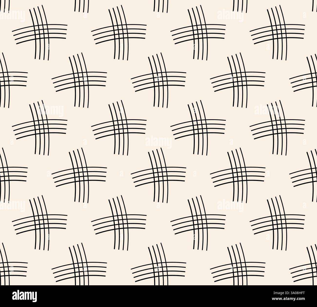 Black interwoven line pattern design on beige background. Simple cross ...