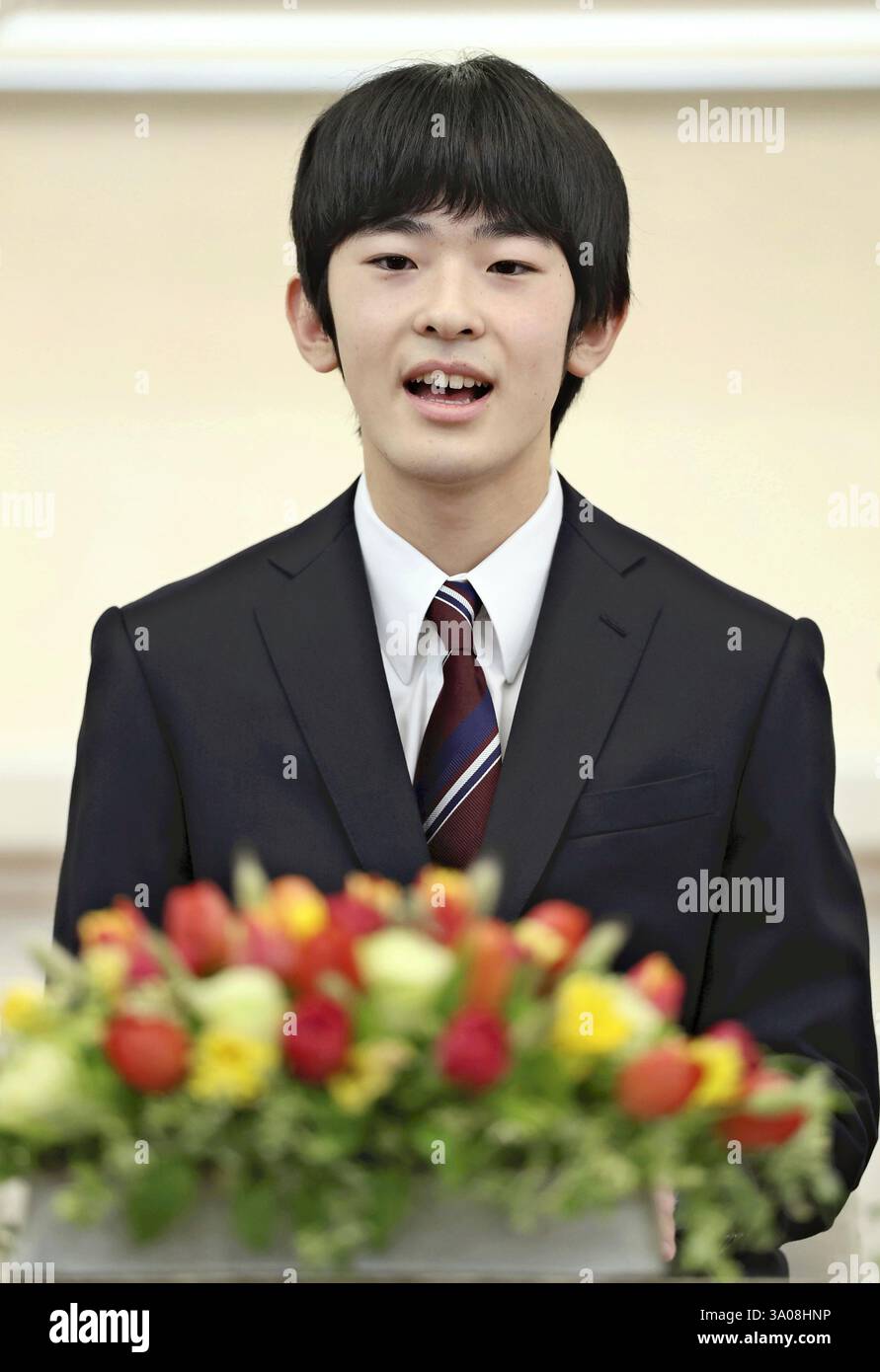 Japanese Prince Hisahito, the eldest son of Crown Prince Akishino and ...