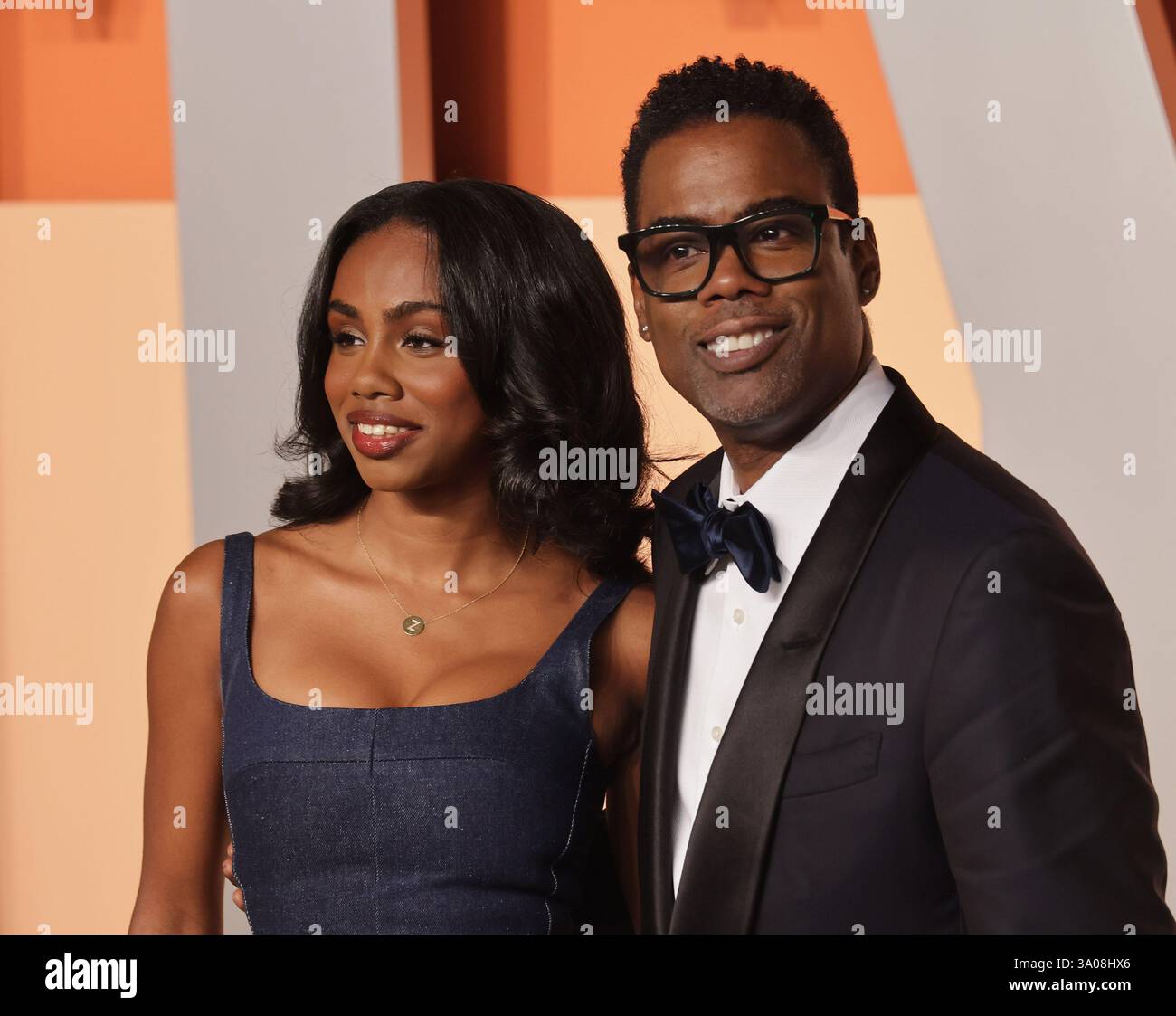 Zahra Rock, Chris Rock attends the 2025 Vanity Fair Oscar Party at ...