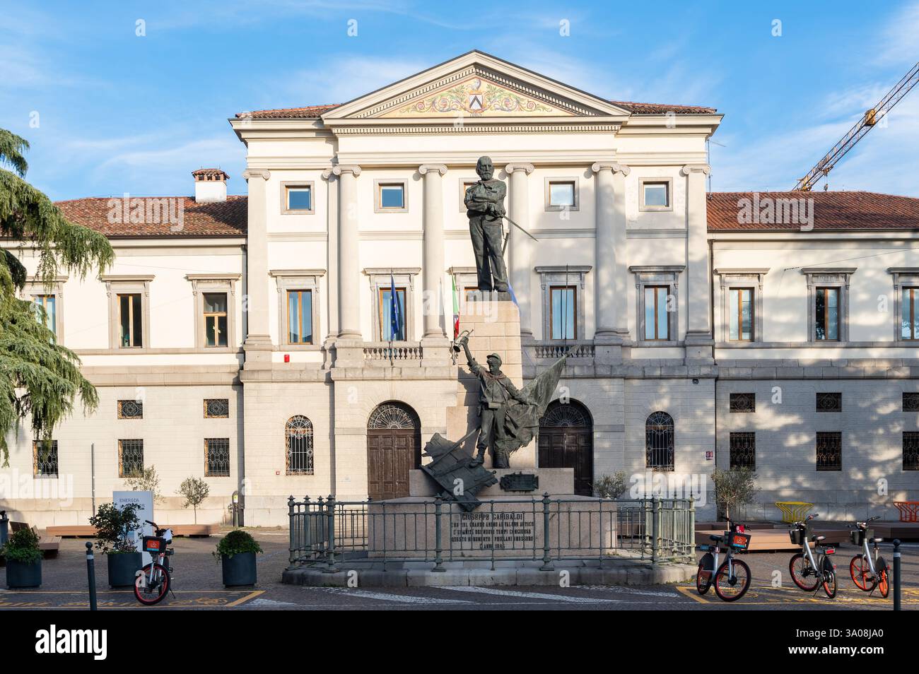 Udine, Italy (2nd March 2025) - Piazza Garibaldi square with the statue ...