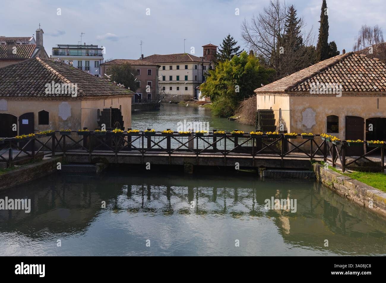 Portogruaro, Italy (1st March 2025) - Historic water mills along river ...