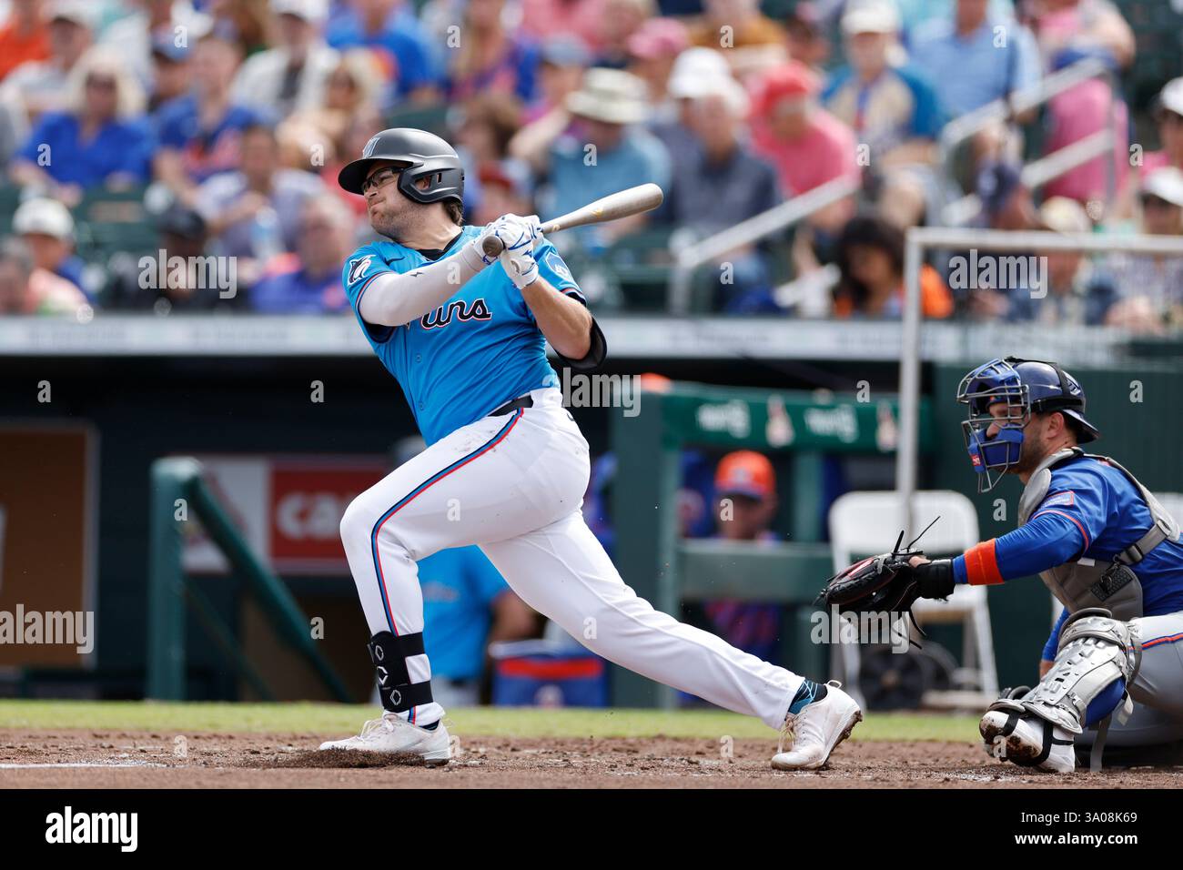 JUPITER, FL - FEBRUARY 26: Miami Marlins first baseman Jonah Bride (41 ...