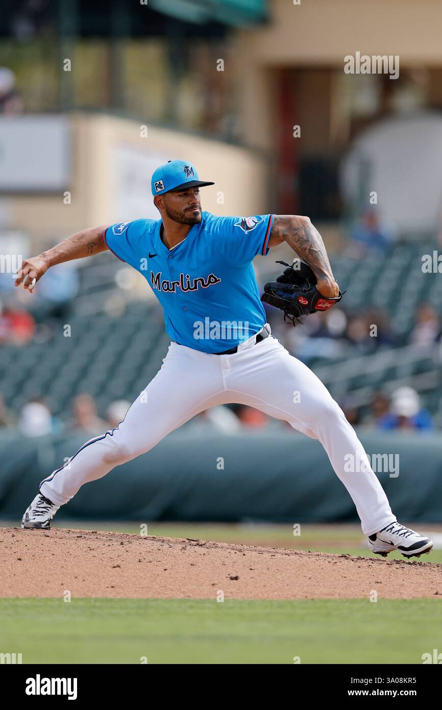 JUPITER, FL - FEBRUARY 26: Miami Marlins pitcher Jesus Tinoco (38 ...