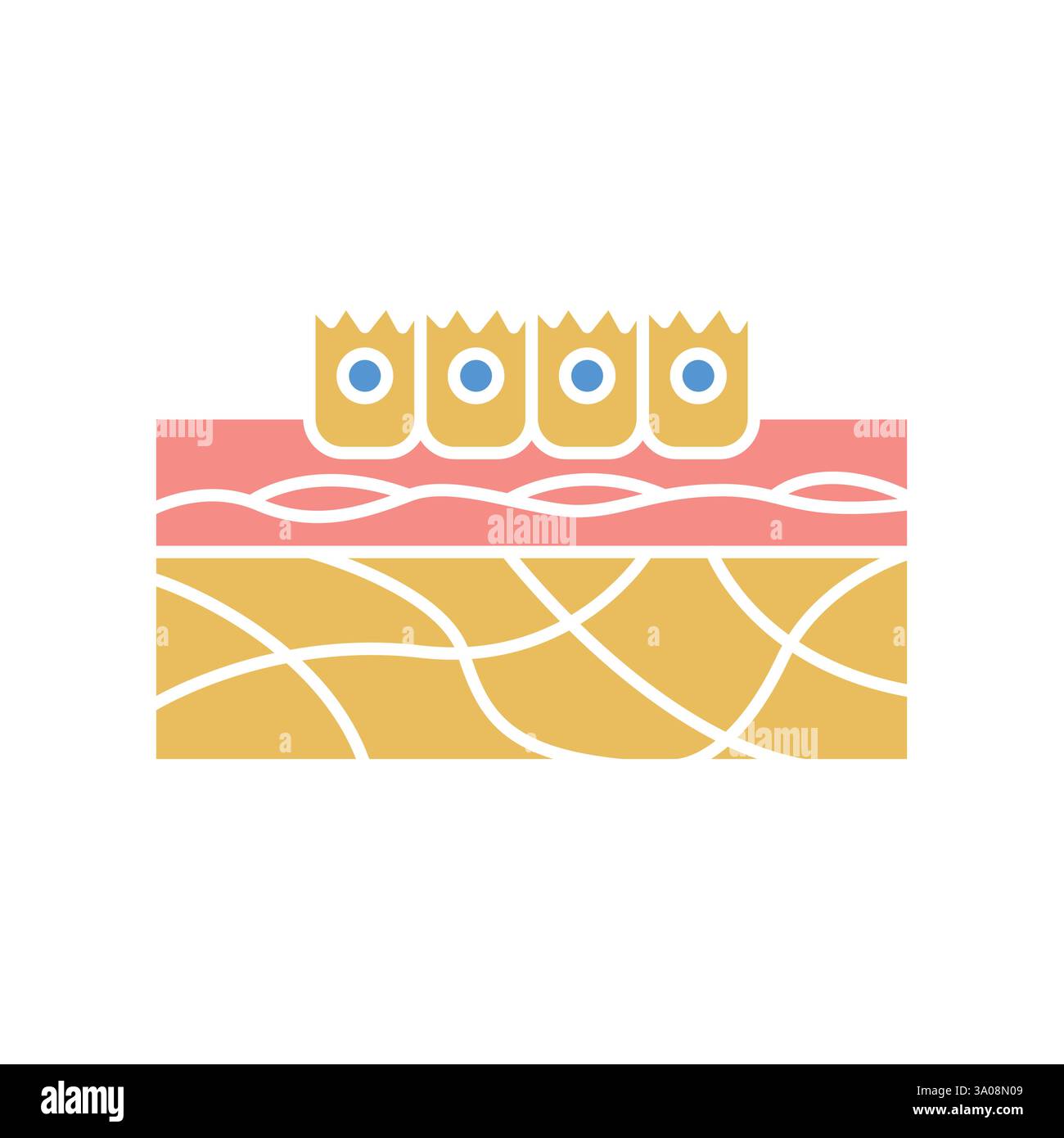 Extracellular Matrix Black Line Icon Vector Isolated Element Editable Stroke Stock Vector