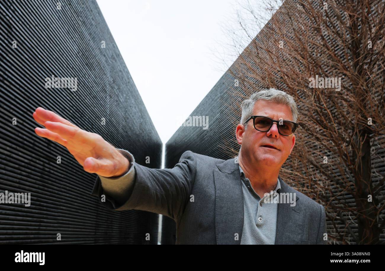 Trey Trahan, the founder and CEO of Trahan Architects, inspects the USA ...