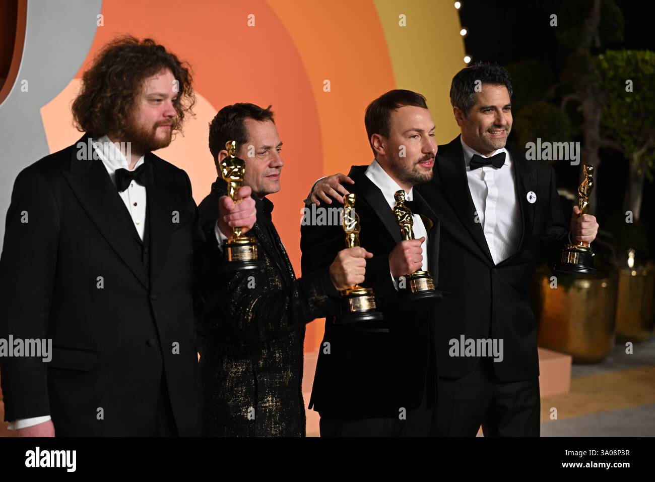 Oscar winners Gints Zilbalodis, Matiss Kaza, Ron Dyens and Gregory ...