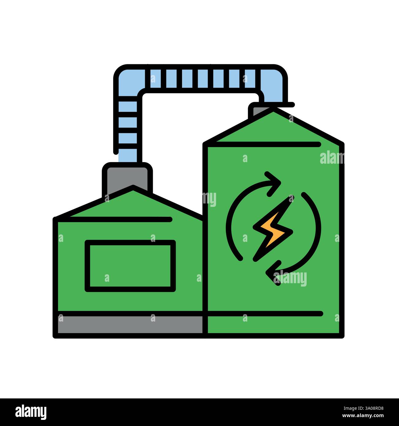 Biogas color line icon. Vector isolated element. Editable stroke Stock ...