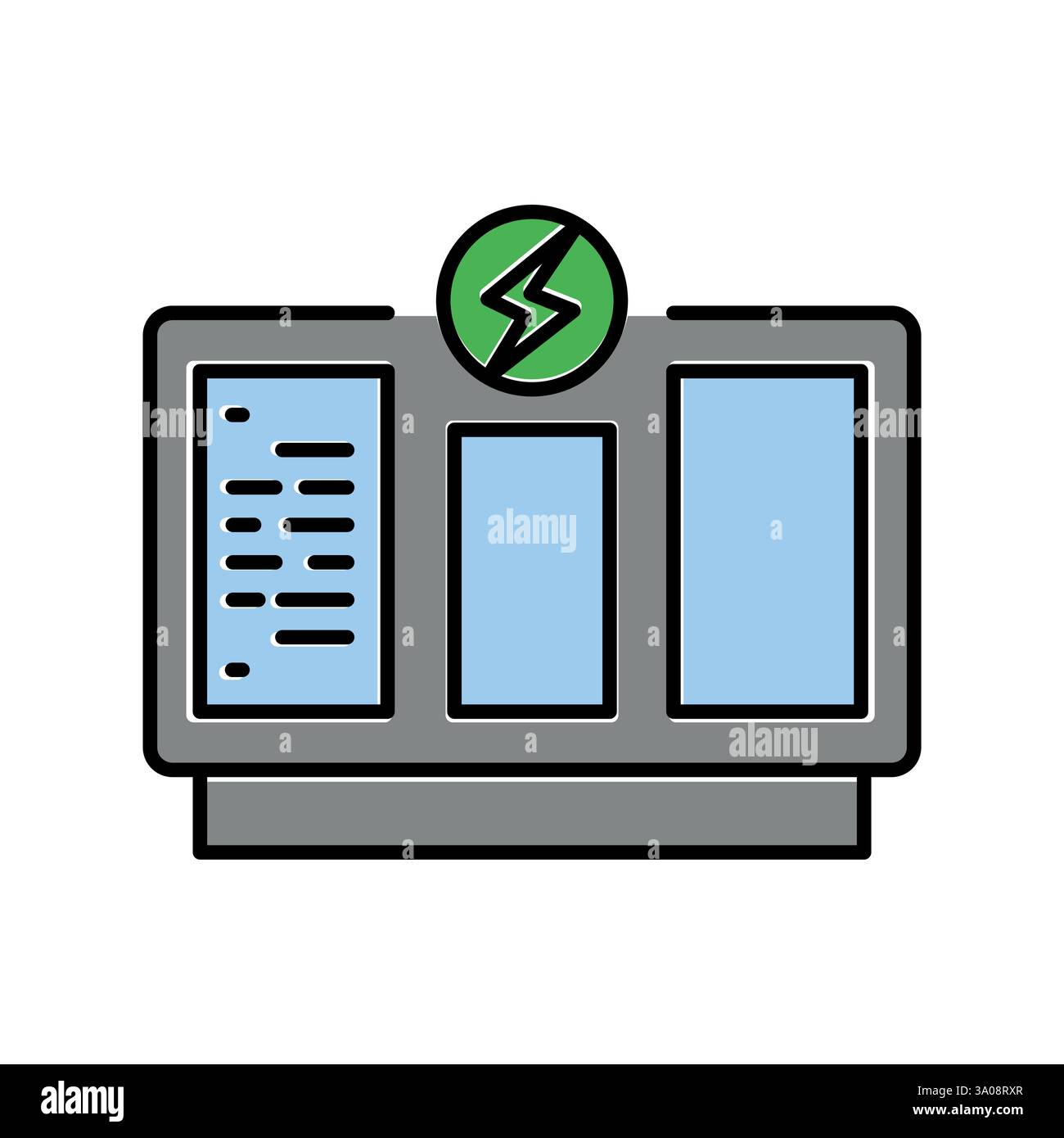 Electrical Panel Color Line Icon Vector Isolated Element Editable Stroke Stock Vector Image