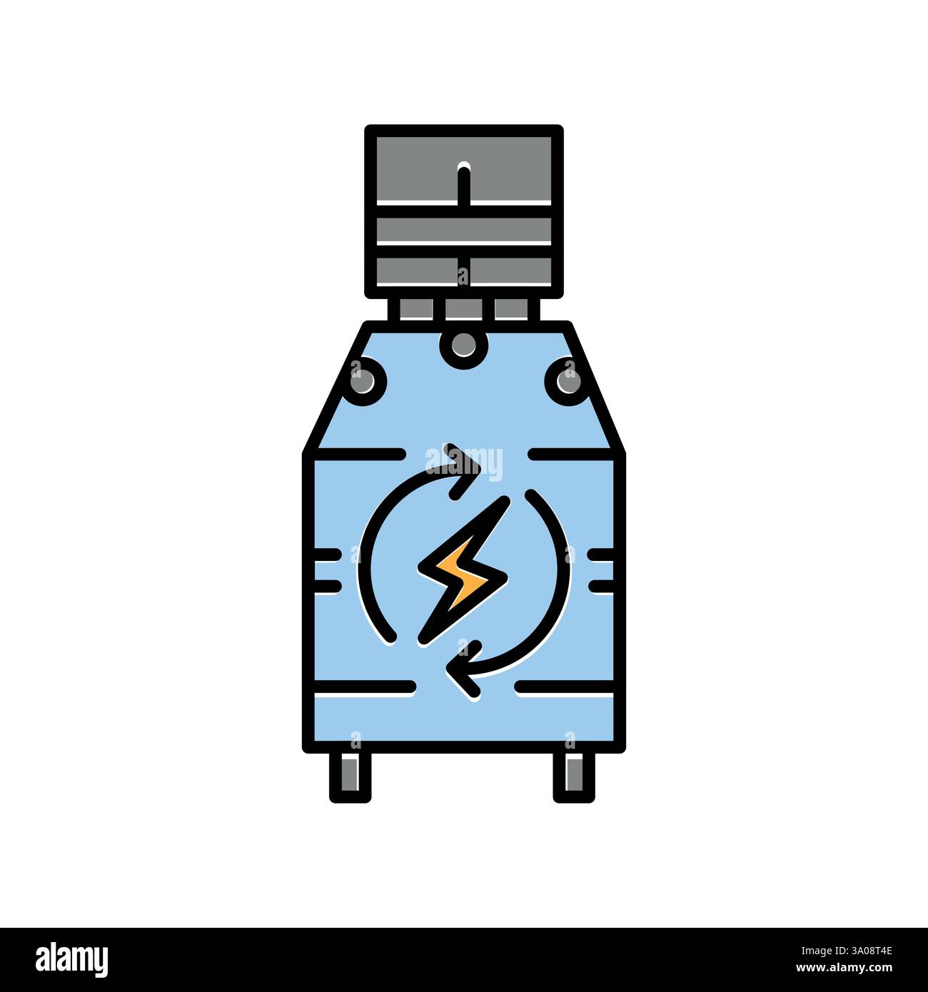 Energy Storage Color Line Icon Vector Isolated Element Editable Stroke Stock Vector Image