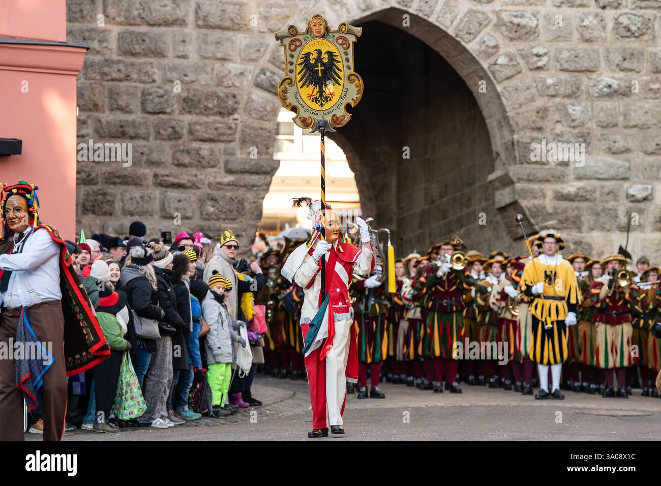 Rottweil, Germany. 03rd Mar, 2025. The jester angel (M), a Rottweiler ...