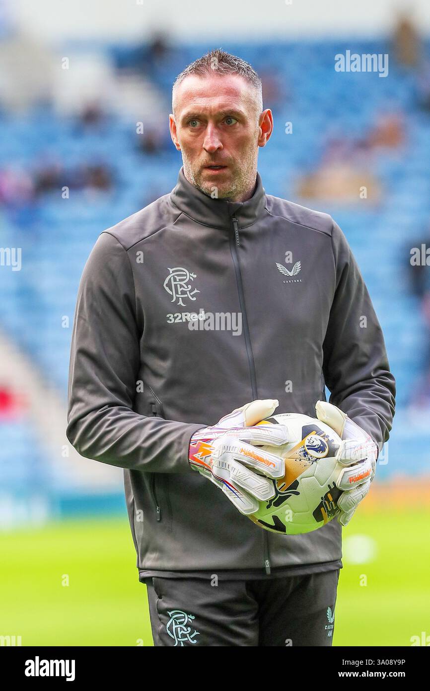 Allan McGregor, former goalkeeper for Rangers FC, engaged in a training ...
