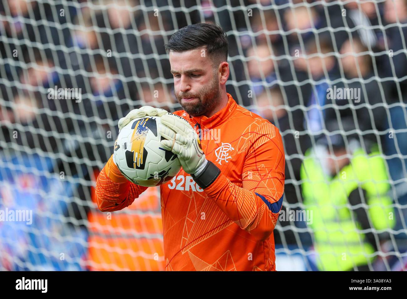 Liam Kelly, goalkeeper for Rangers FC, the Scottish Premiership ...