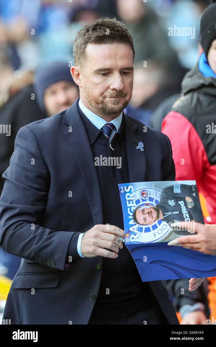 Barry Ferguson, interim manager of Rangers football club, signing his ...
