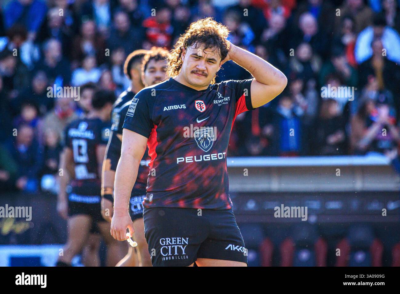 Malachi Hawkes of Stade Toulousain during the French championship Top ...