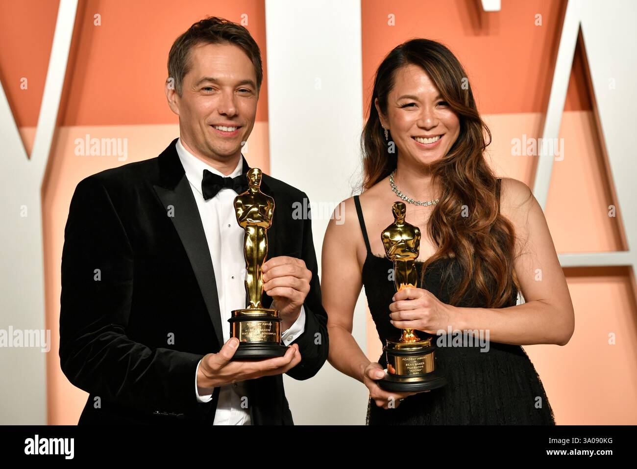Sean Baker and Samantha Quan arrive at the Vanity Fair Oscar Party on ...