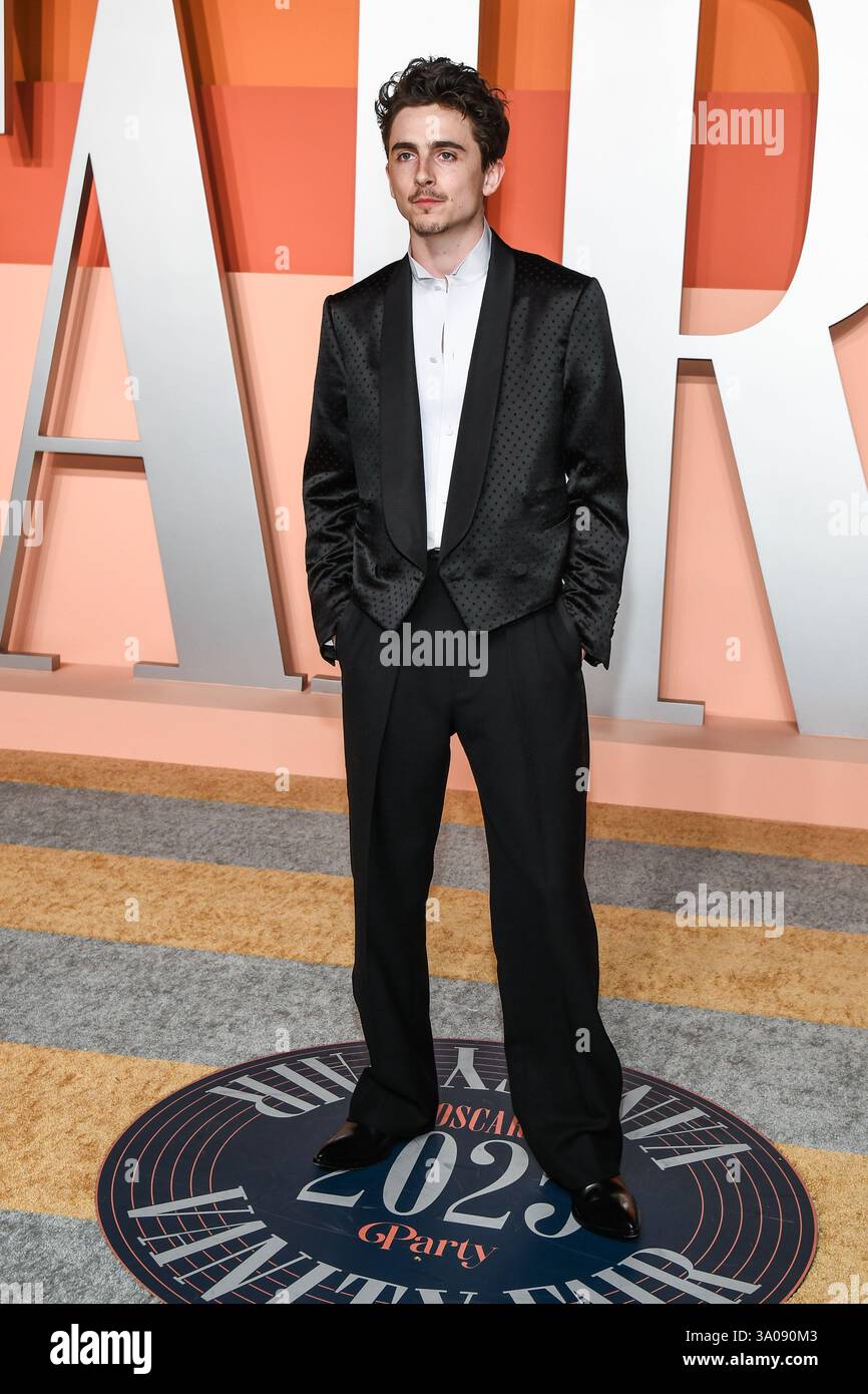 USA. 02nd Mar, 2025. Timothee Chalamet walking on the red carpet at the ...