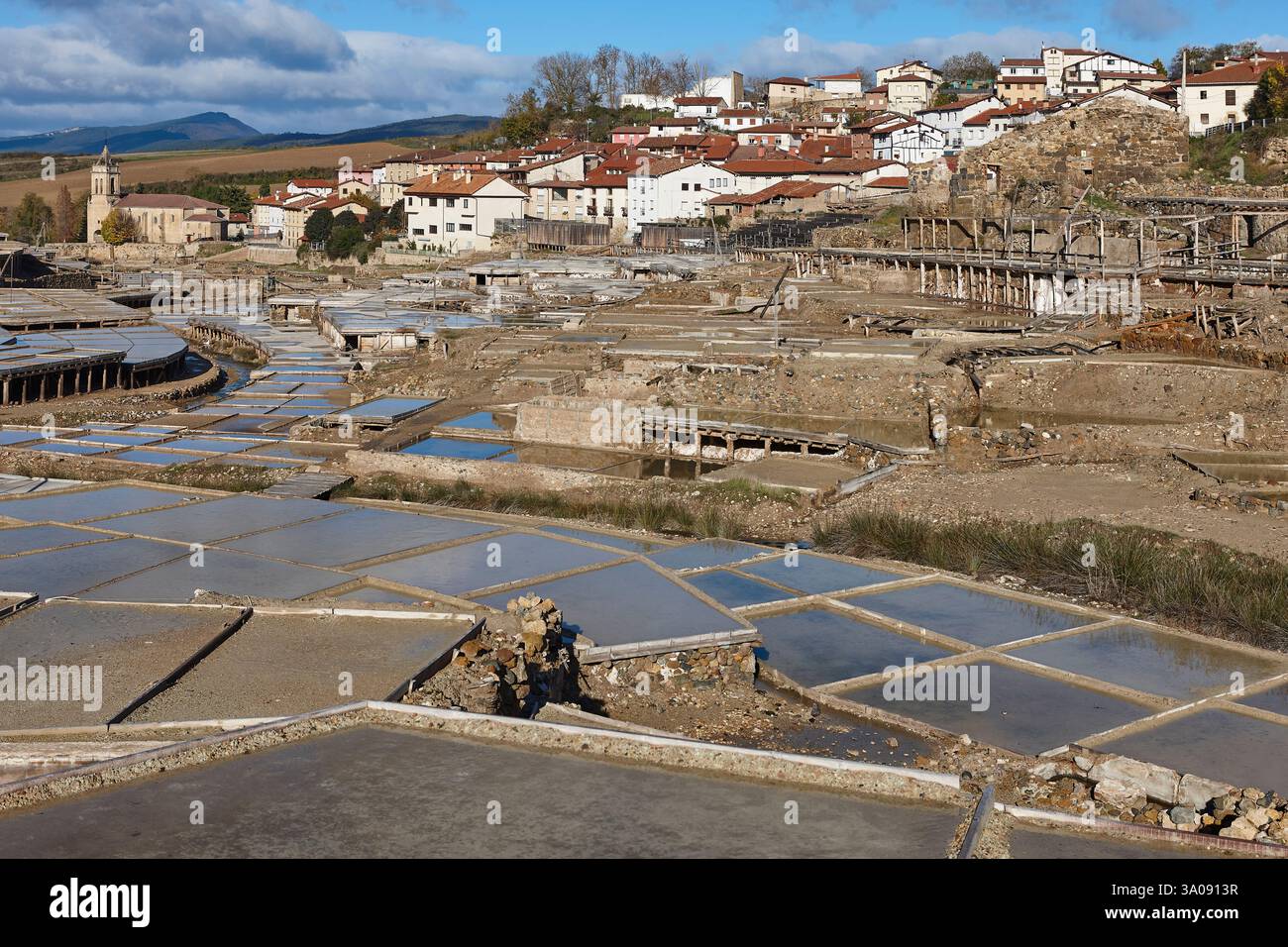 Antique salt flats in Basque Country. Salinas de Anana. Spain Stock ...