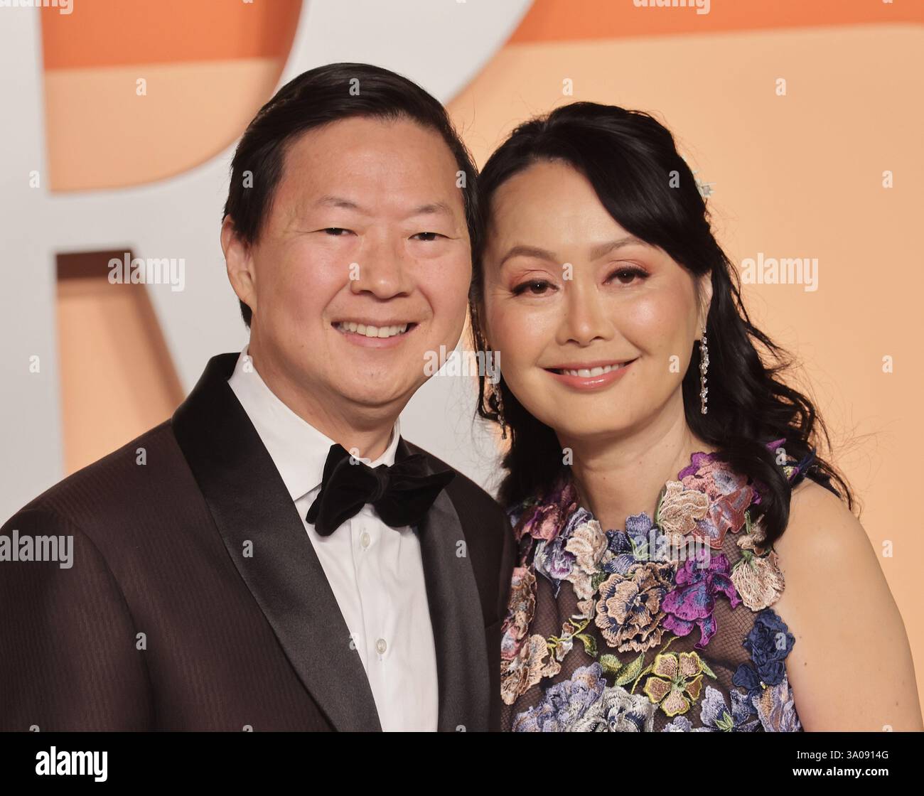Ken Jeong, Tran Ho attend the 2025 Vanity Fair Oscar Party at Wallis ...