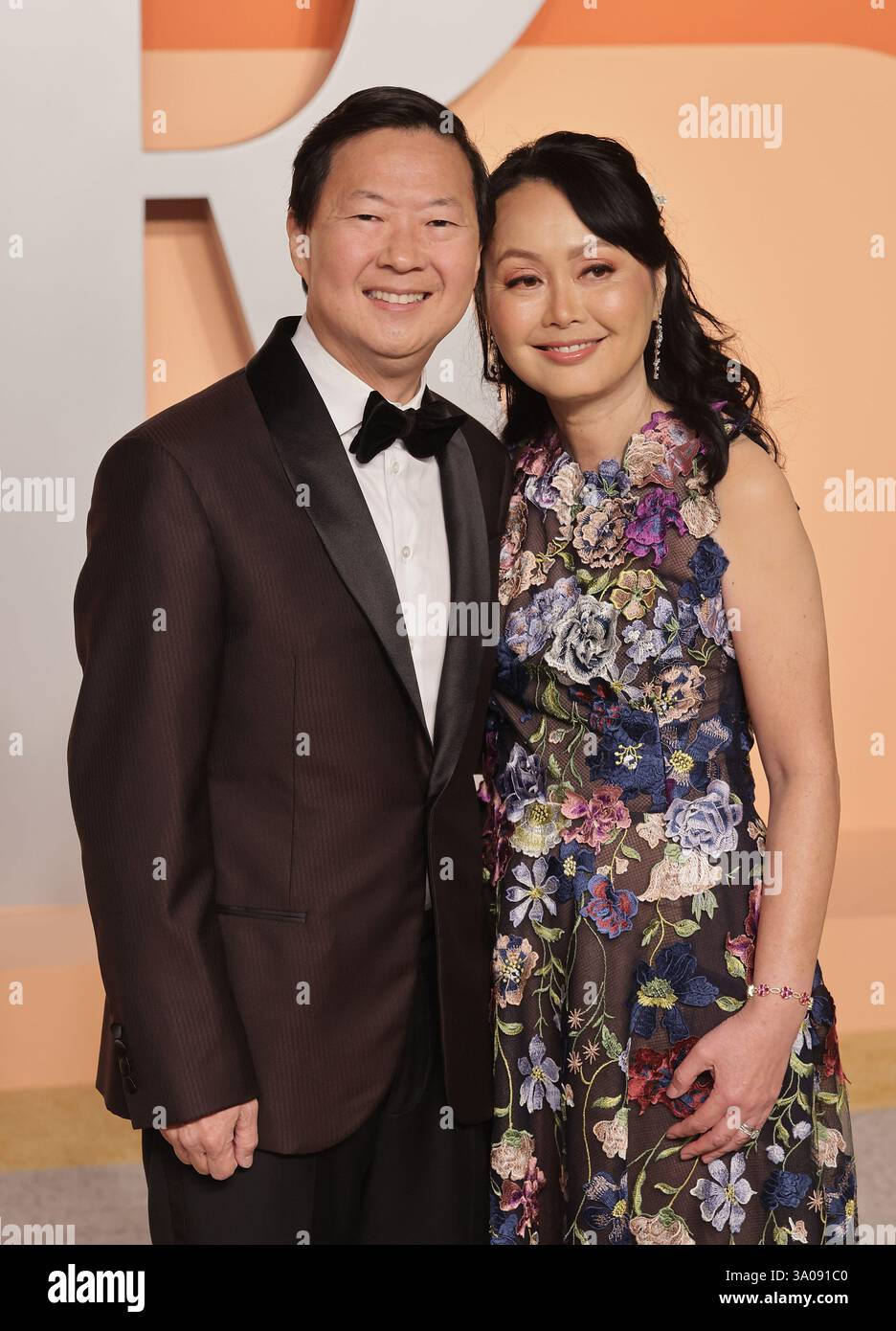 Ken Jeong, Tran Ho attend the 2025 Vanity Fair Oscar Party at Wallis ...