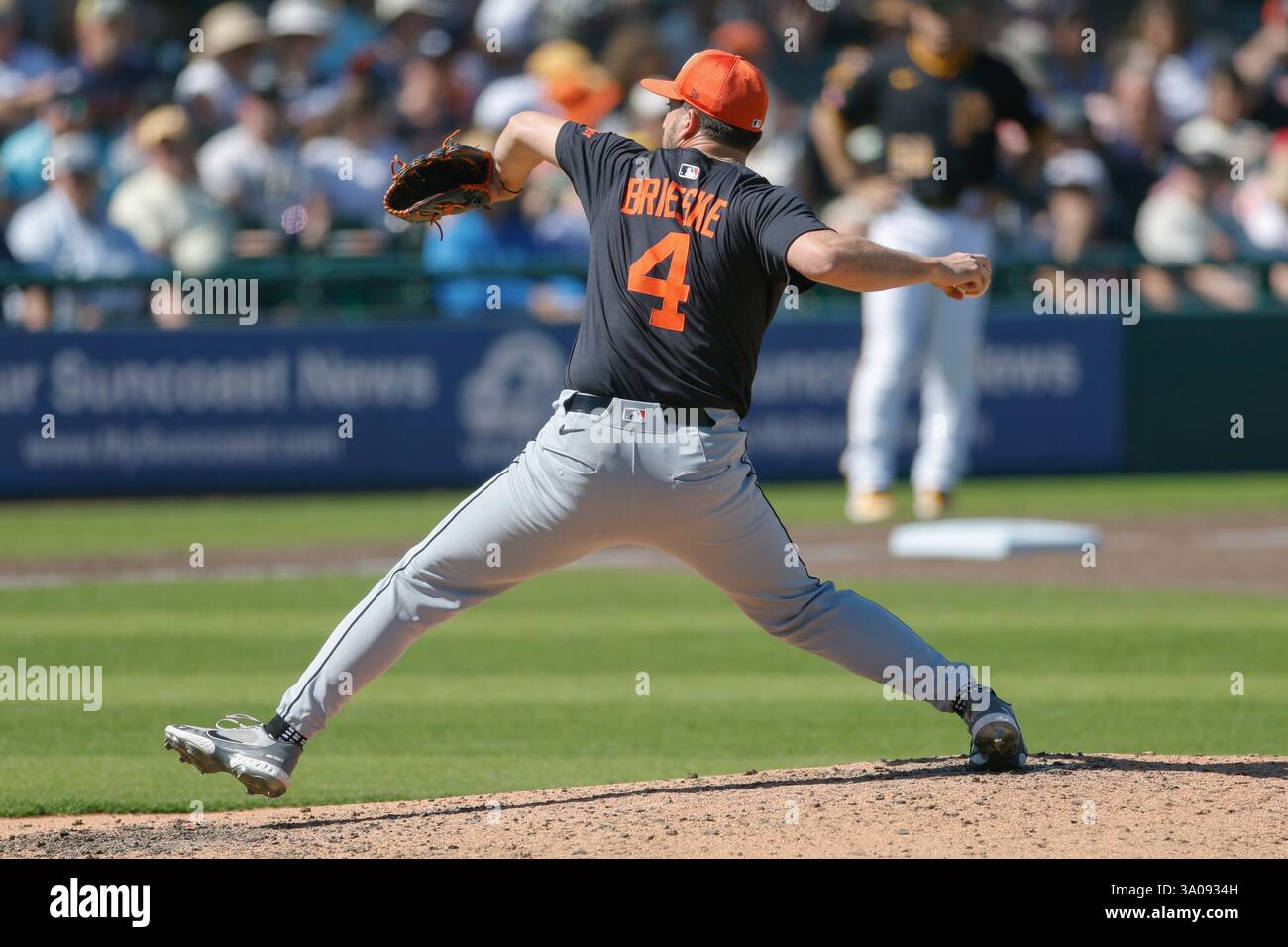 Bradenton, FL: Detroit Tigers pitcher Beau Brieske (4) delivers a pitch ...