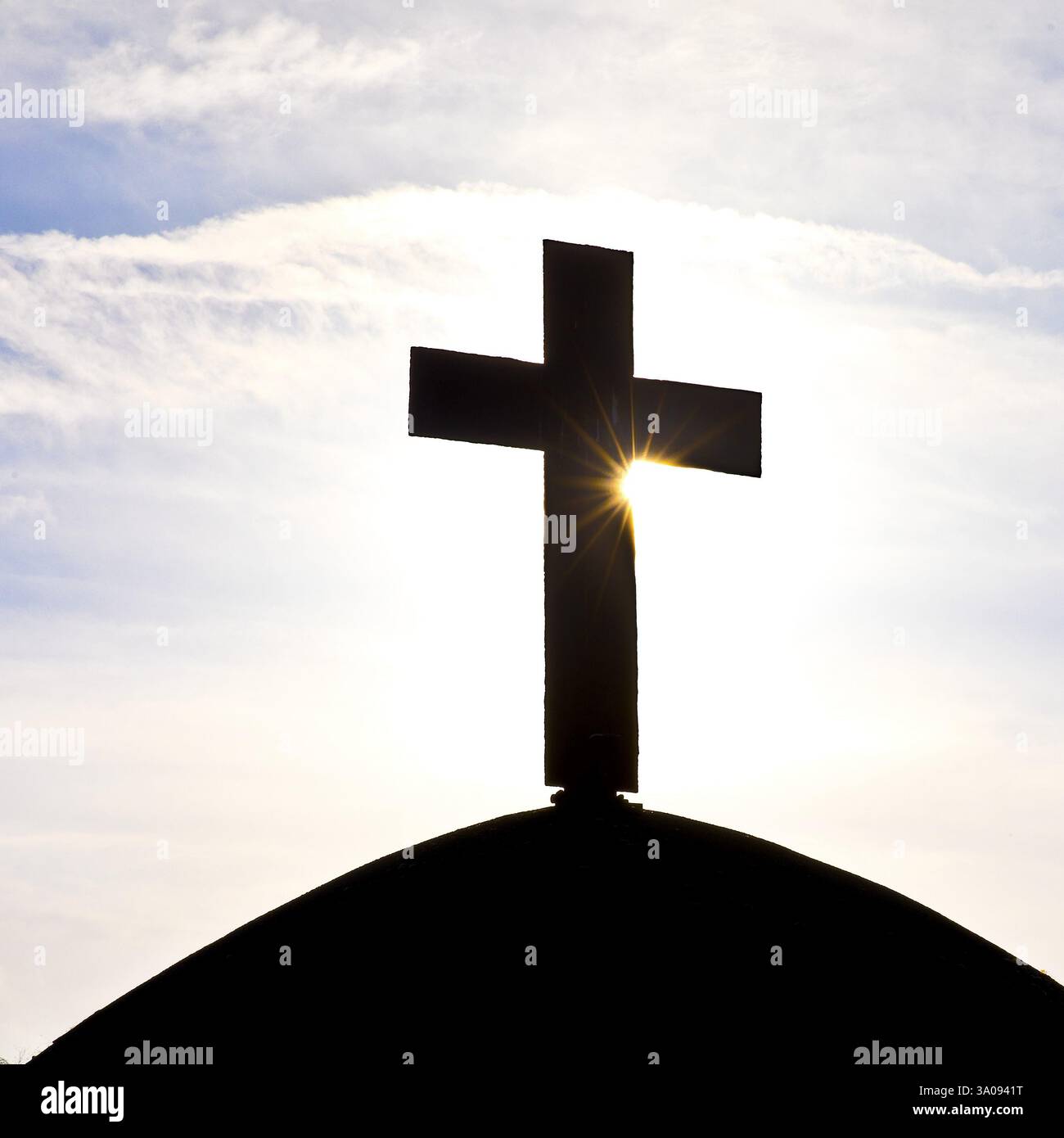 Artwork Migration object, cross on a former air raid shelter, artist ...