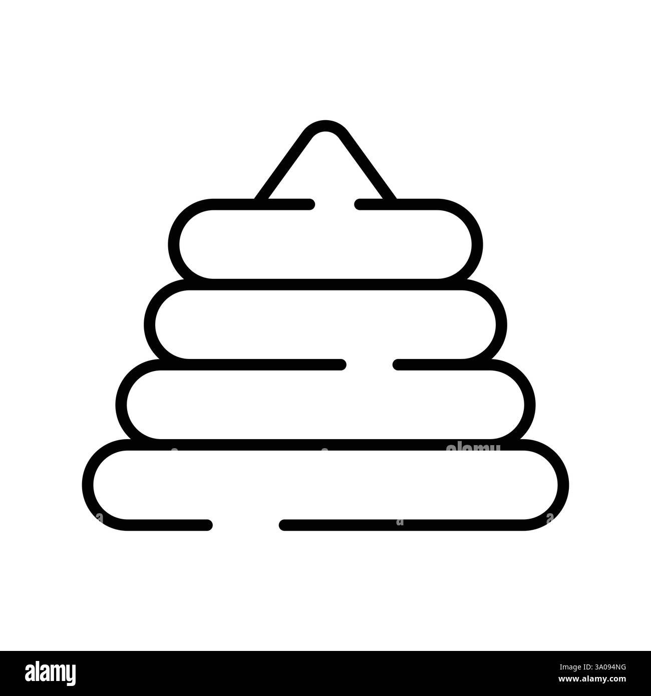 Pyramid stacking rings toy icon isolated on white background, editable ...