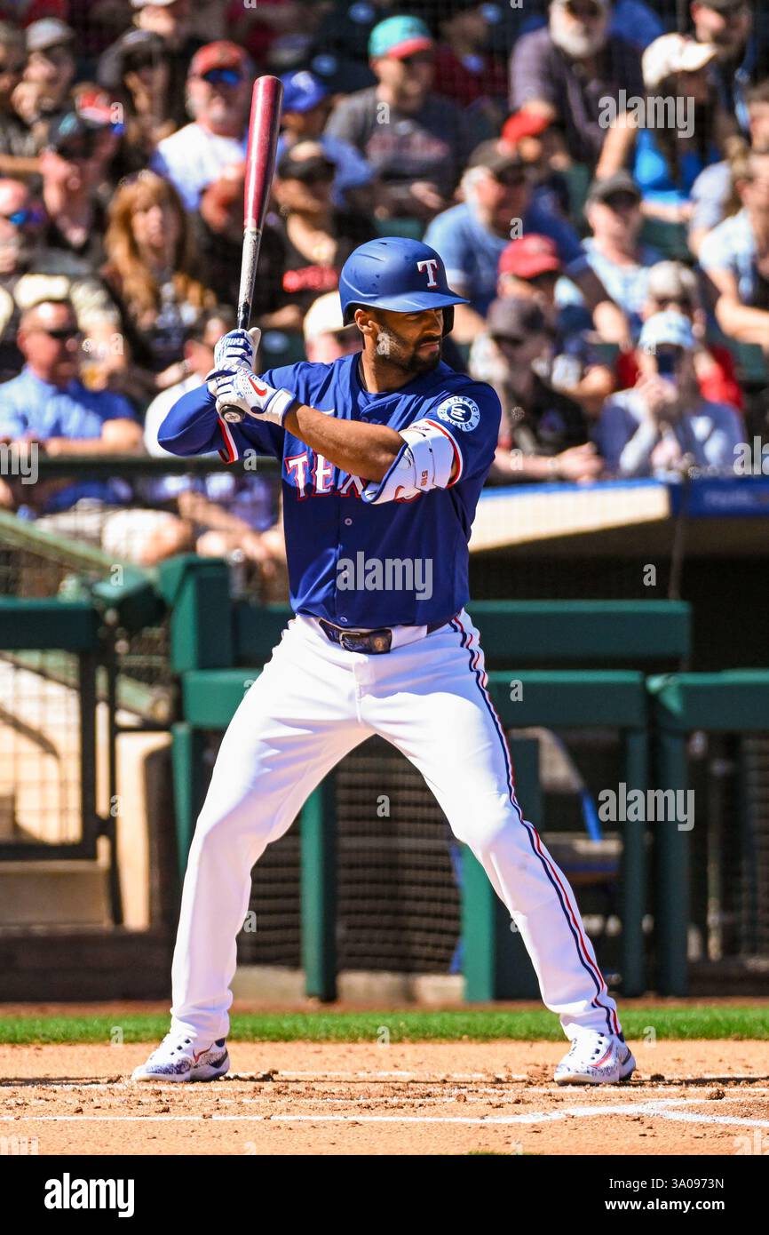 Texas Rangers second base Marcus Semien (2) stands in the batters box ...