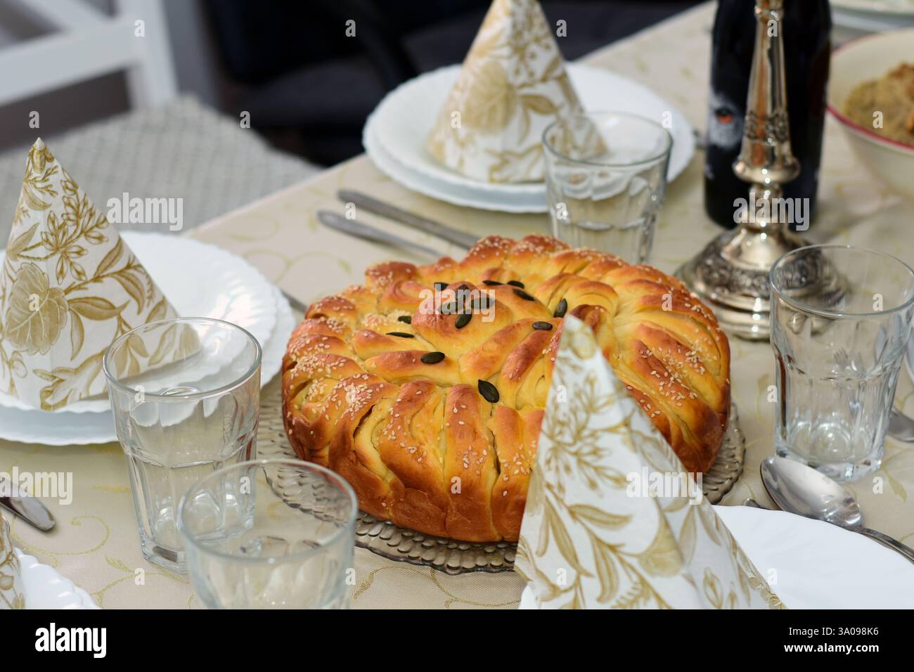 Traditional table setting for Serbian slava Stock Photo - Alamy