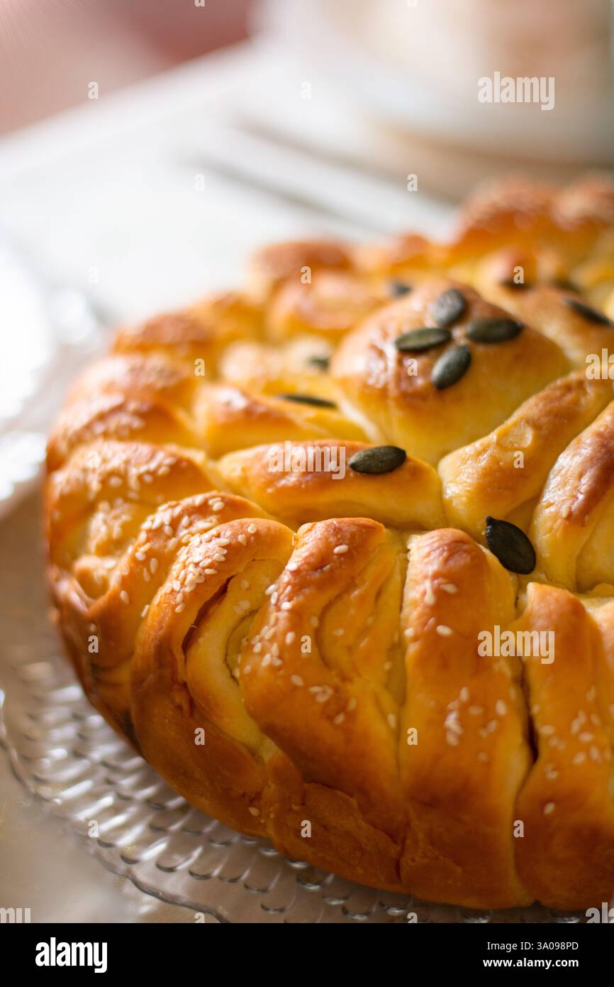 Homemade traditional ritual slava bread Stock Photo - Alamy