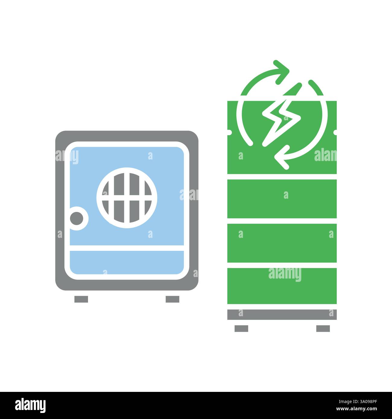 Energy Storage Technologies Color Flat Icon Vector Isolated Element Editable Stroke Stock